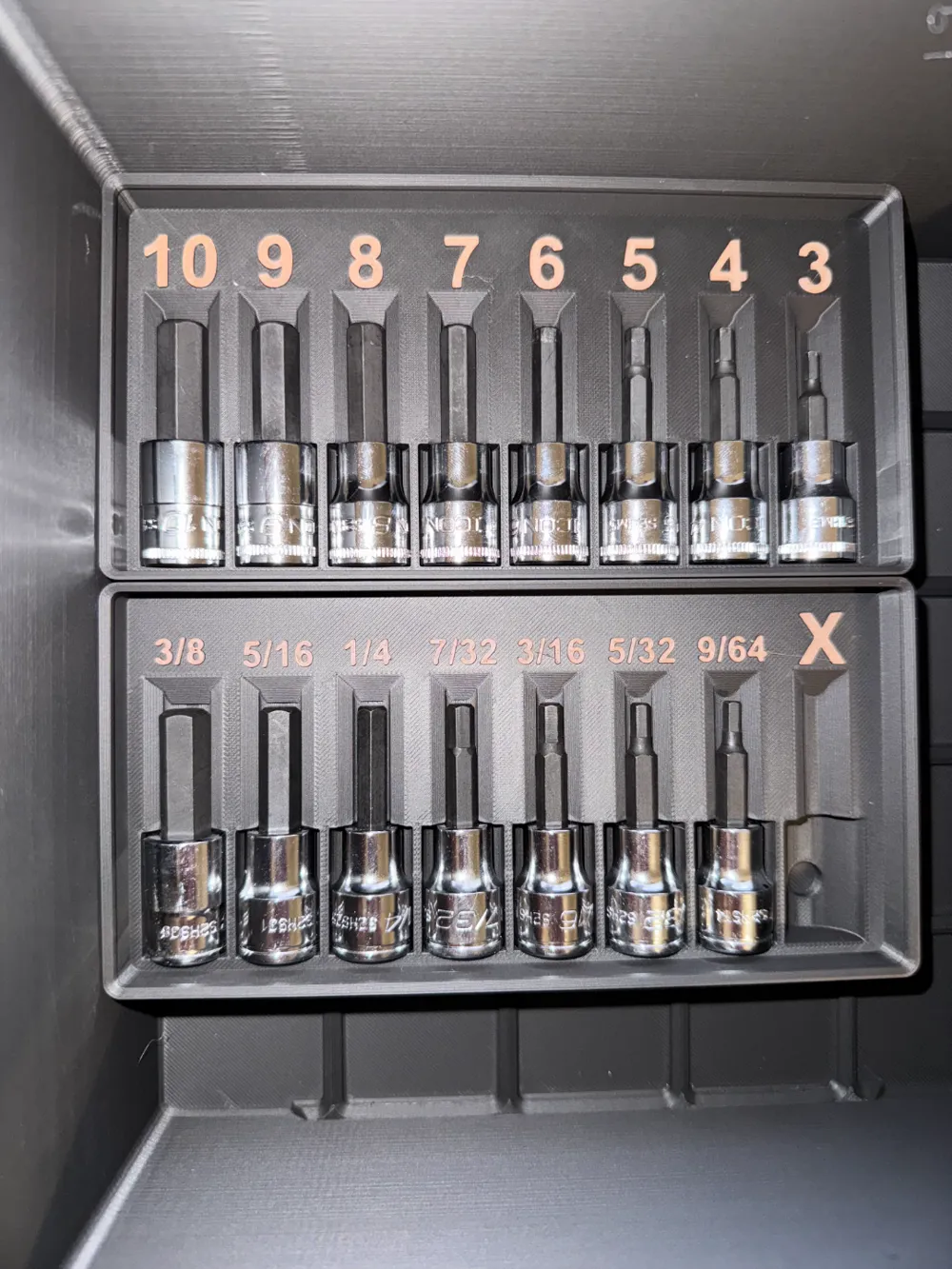 ICON Hex-Bit Socket Set Gridfinity by jmeu - MakerWorld