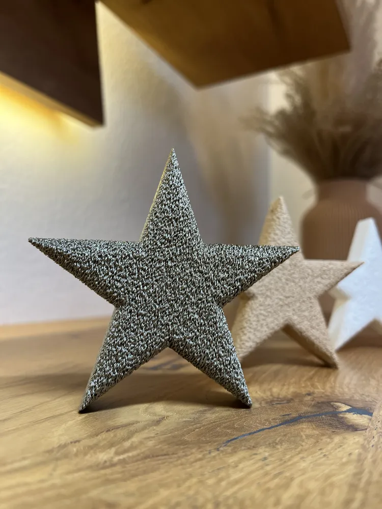 Fuzzy Christmas Star Hanging & Standing - Free 3D Print Model - MakerWorld