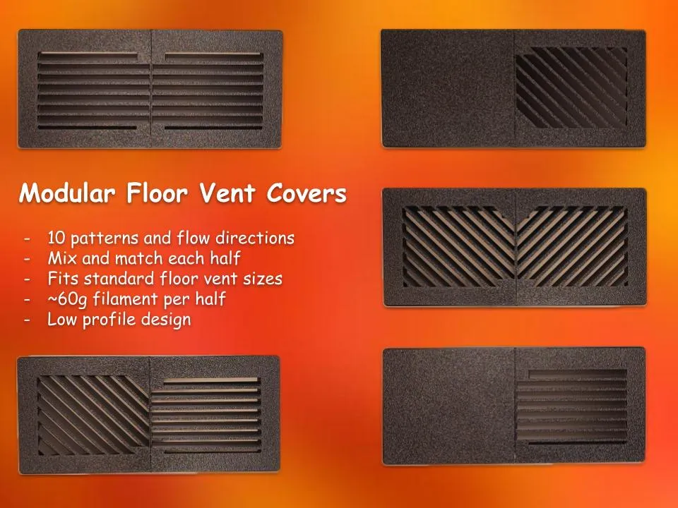 All-Direction Modular Floor Vent Covers - Free 3D Print Model - MakerWorld