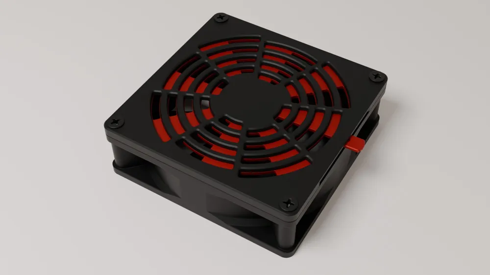92mm fan cover with rotating shutter by Rade - MakerWorld