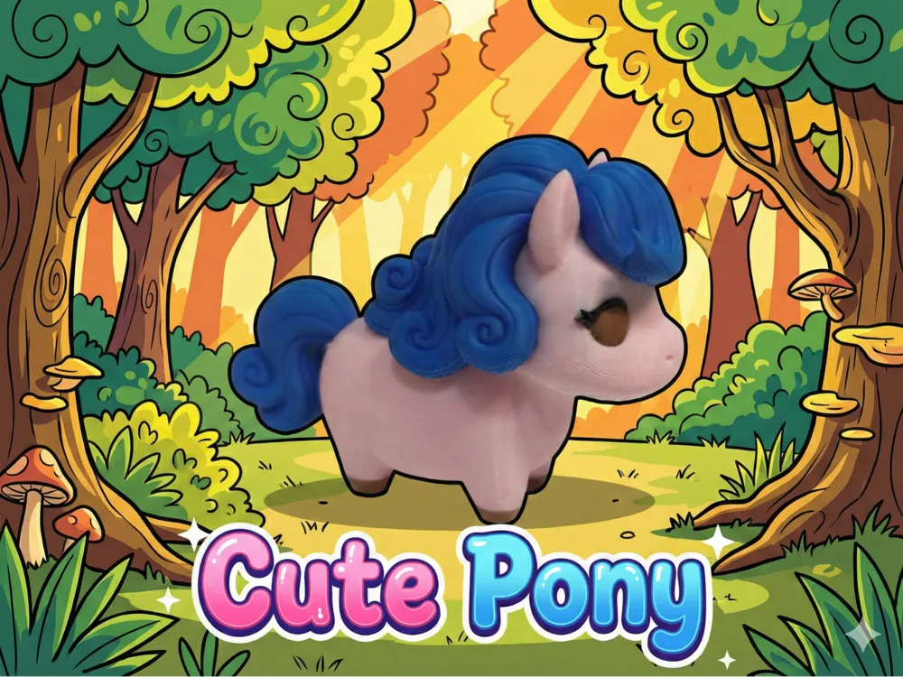 Cute Pony - Free 3D Print Model - MakerWorld