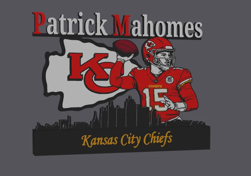 NFL Kansas City Chiefs Patrick Mahomes Display! - Free 3D Print Model ...