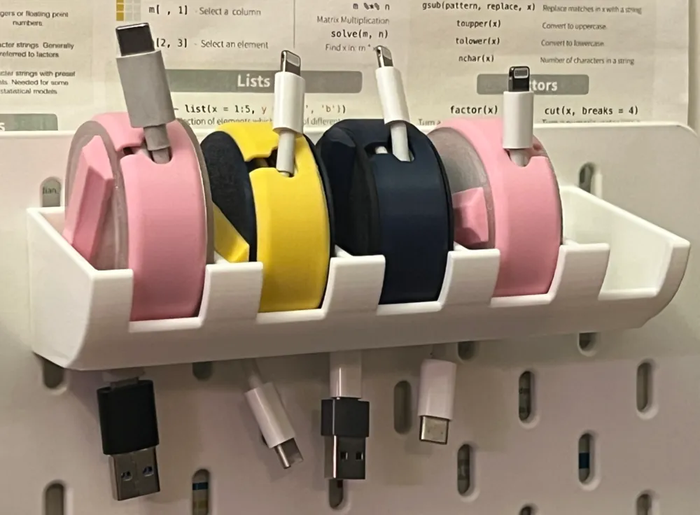 Skadis Rack for USB Cable Reel v2.0 Remixed by Art - MakerWorld