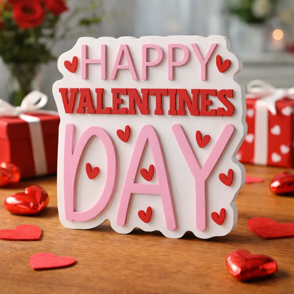 Happy Valentine's Day Sign - Free 3D Print Model - MakerWorld