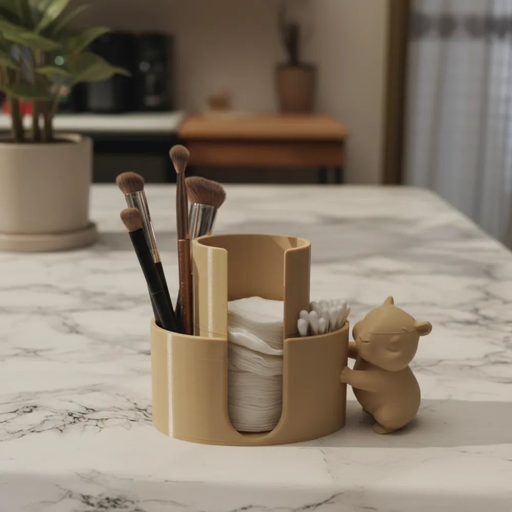 Makeup & Desk Organizer with Capibara - Free 3D Print Model - MakerWorld