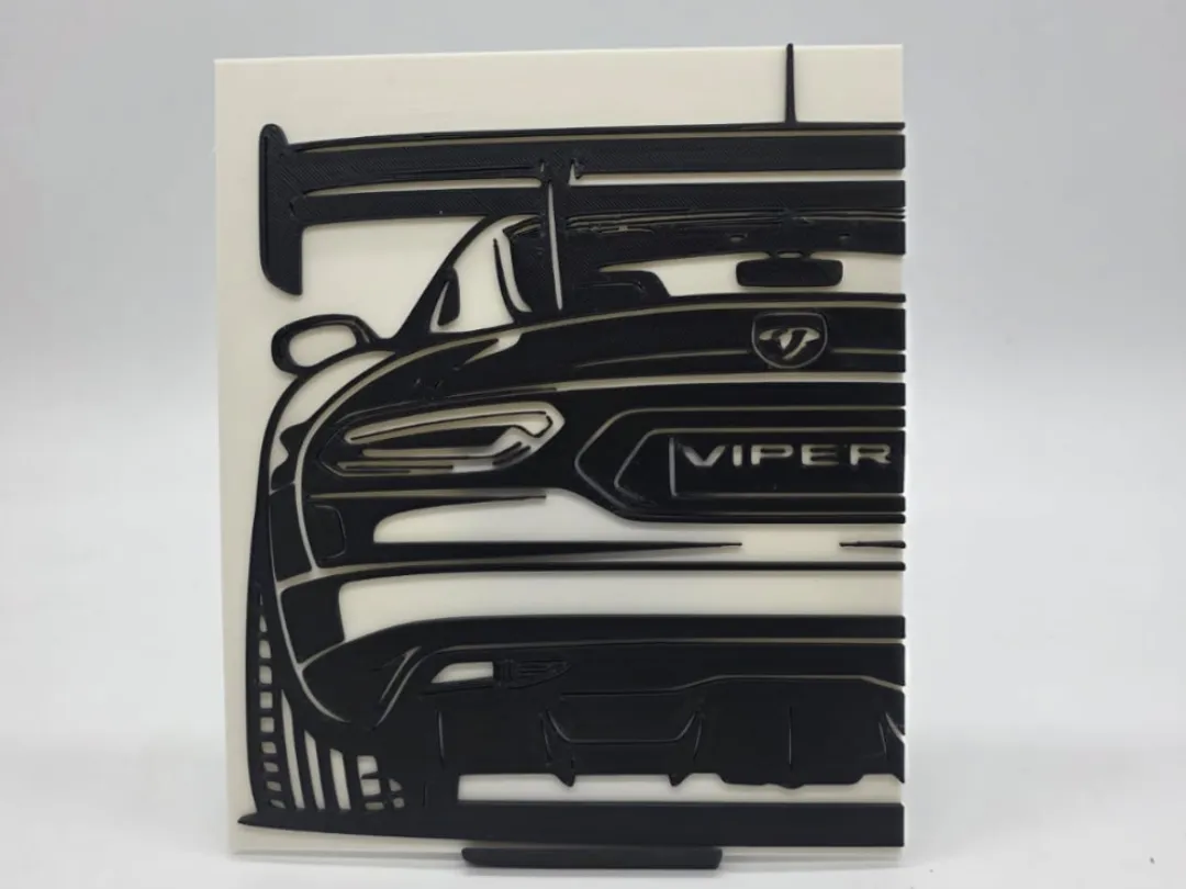 2D Wall Art Dodge Viper GTS ACR - Free 3D Print Model - MakerWorld