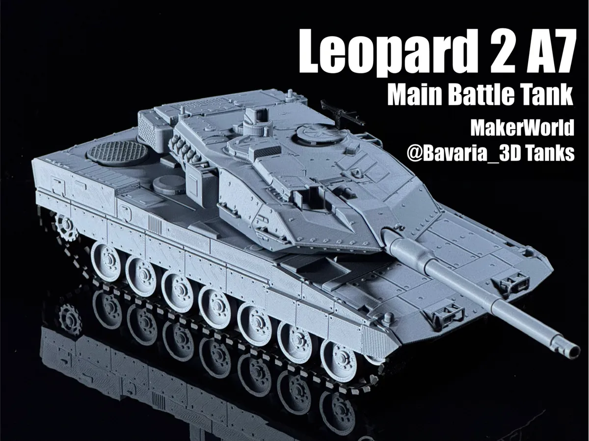 Leopard 2 A7 Main Battle Tank Movable Cannon 1/35 - Free 3D Print Model ...