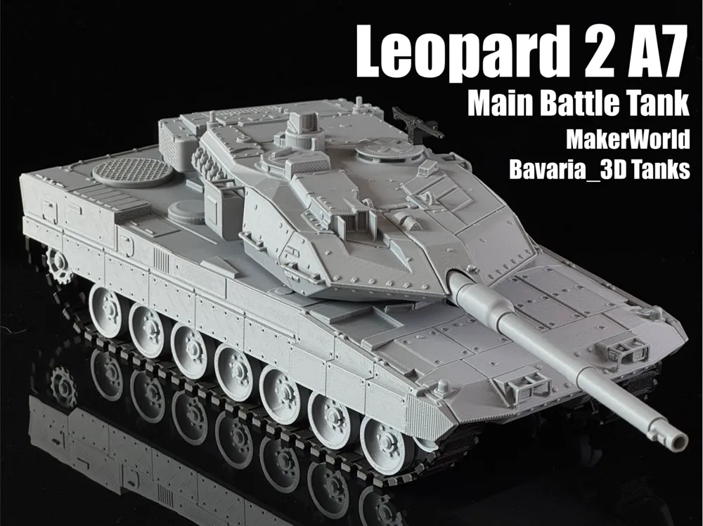 Leopard 2 A7 Main Battle Tank Movable Cannon 1/35 - Free 3D Print Model ...