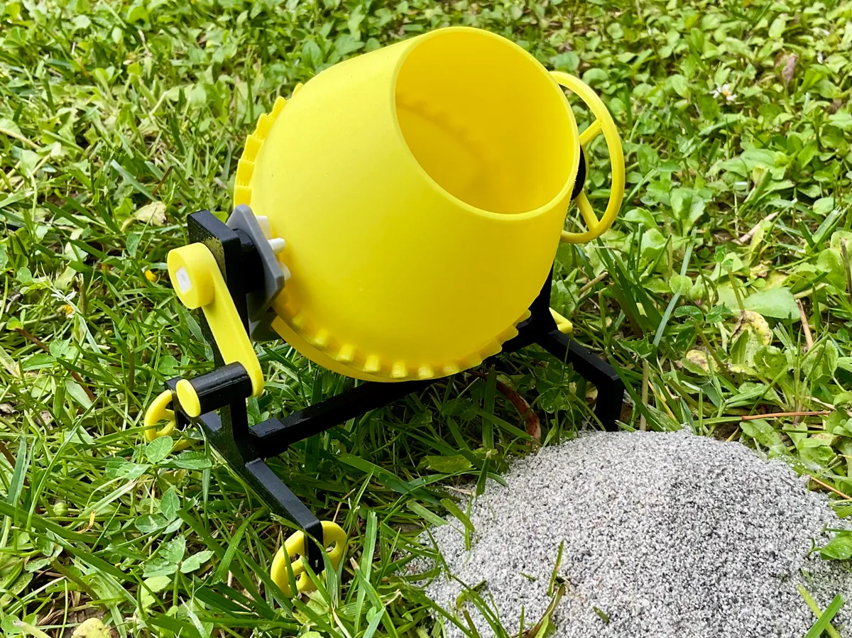 Manual/Motorized Concrete Mixer - Free 3D Print Model - MakerWorld