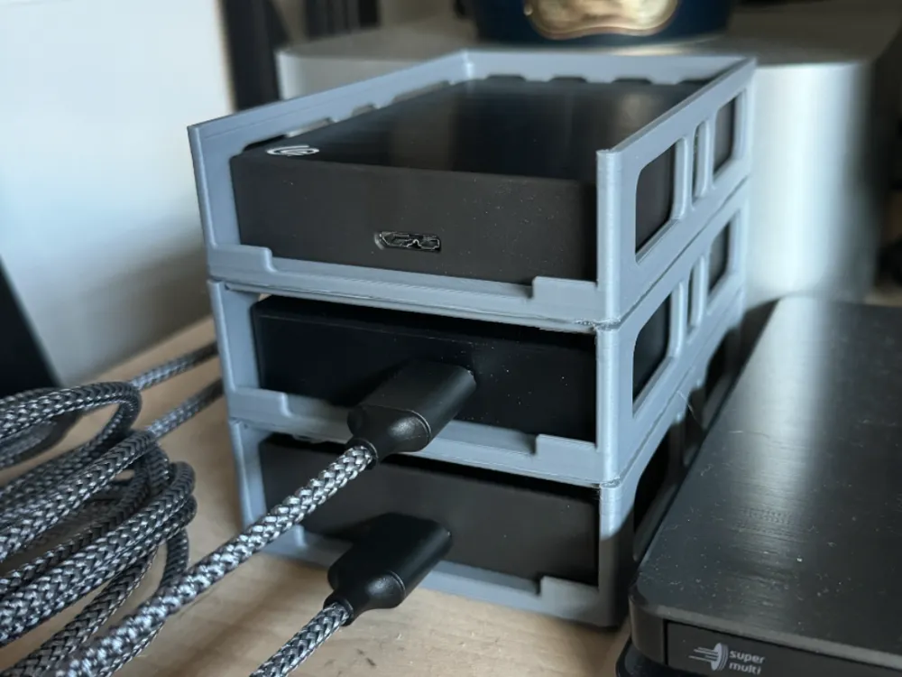 Stackable External Hard Drive Holders - Free 3D Print Model - MakerWorld