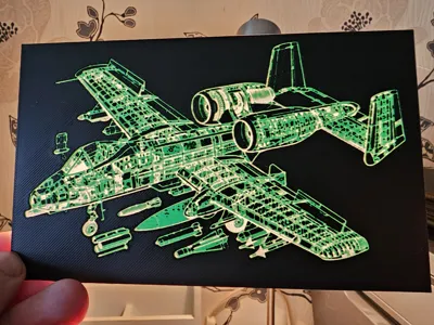 a10 warthog schematics hueforge (no ams) - Free 3D Print Model - MakerWorld