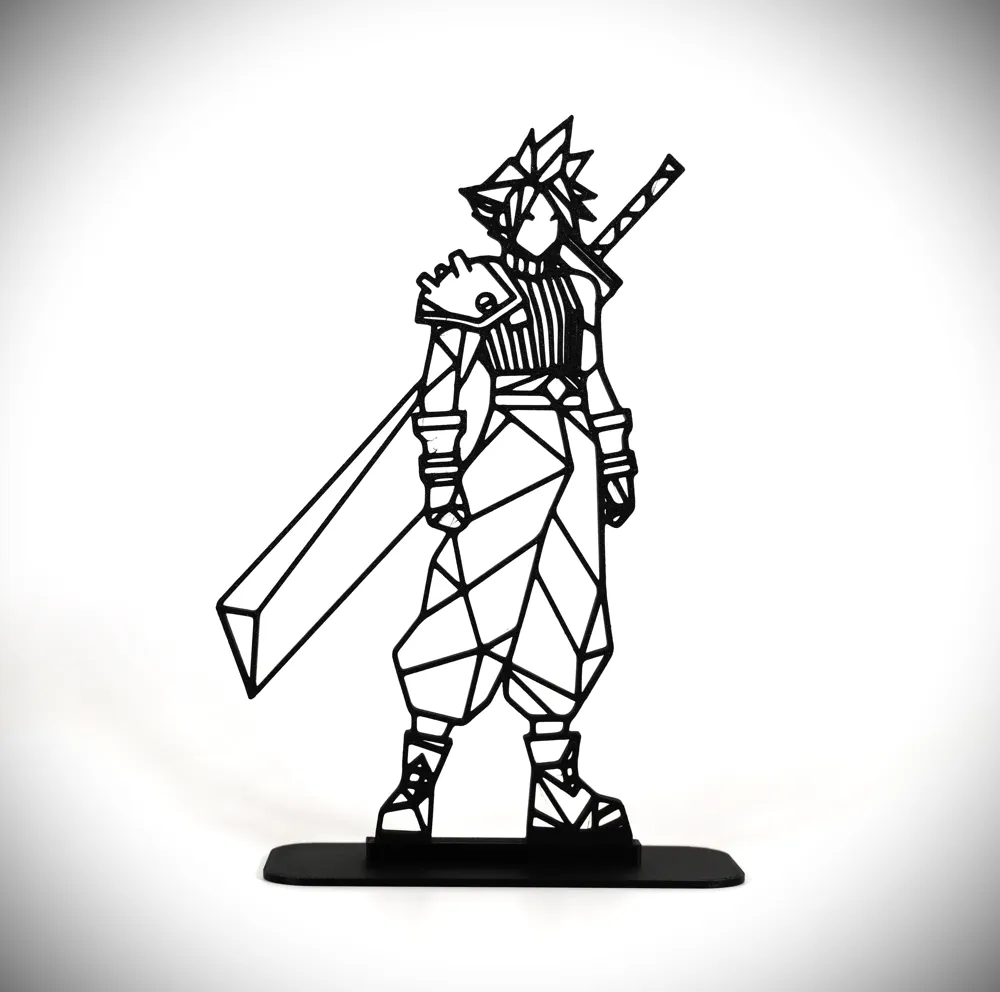 Low Poly Geometric Cloud Strife by PhaseworksCA MakerWorld: Download ...