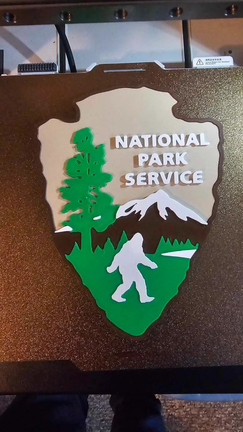 National Park Service Sasquatch Sign by 3dProStudio - MakerWorld