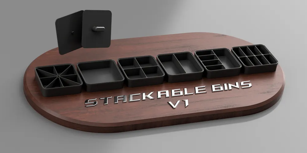 Stackable Desktop Bins V1 by mrhansen7692 - MakerWorld