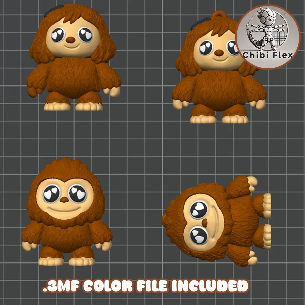Flexi Baby Mr. & Mrs. Bigfoot & Diorama kit - Free 3D Print Model ...