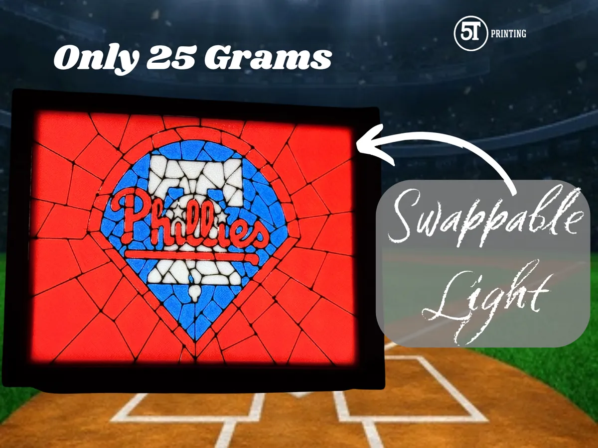 Philadelphia Phillies light (swappable glass) - Free 3D Print Model ...