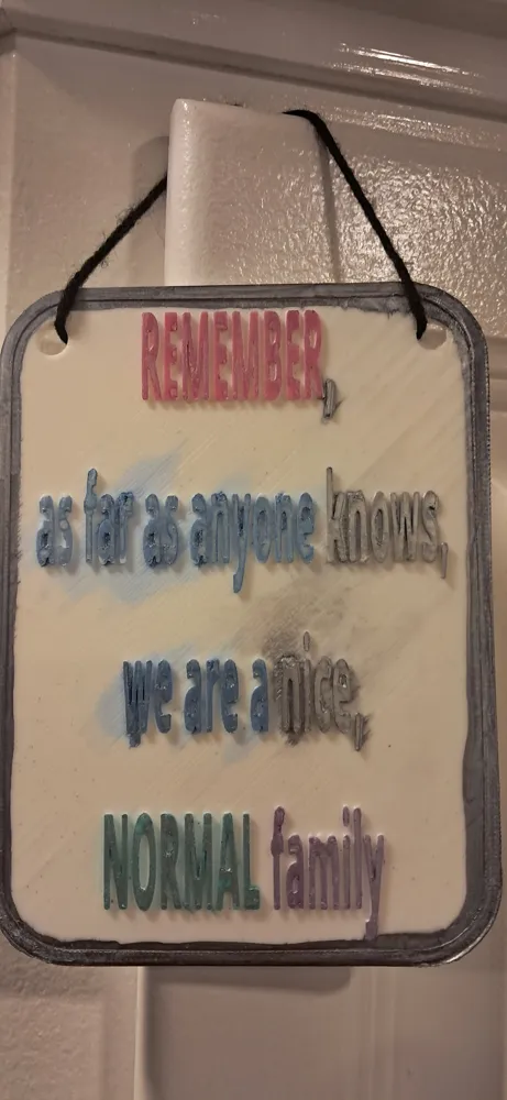 Nice Normal Family (Sure... Not!) – Funny Sign - Free 3D Print Model ...