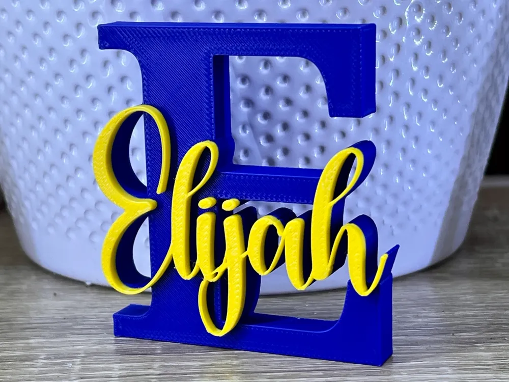 ELIJAH name ornament initial nameplate sign by meetoo333 MakerWorld ...