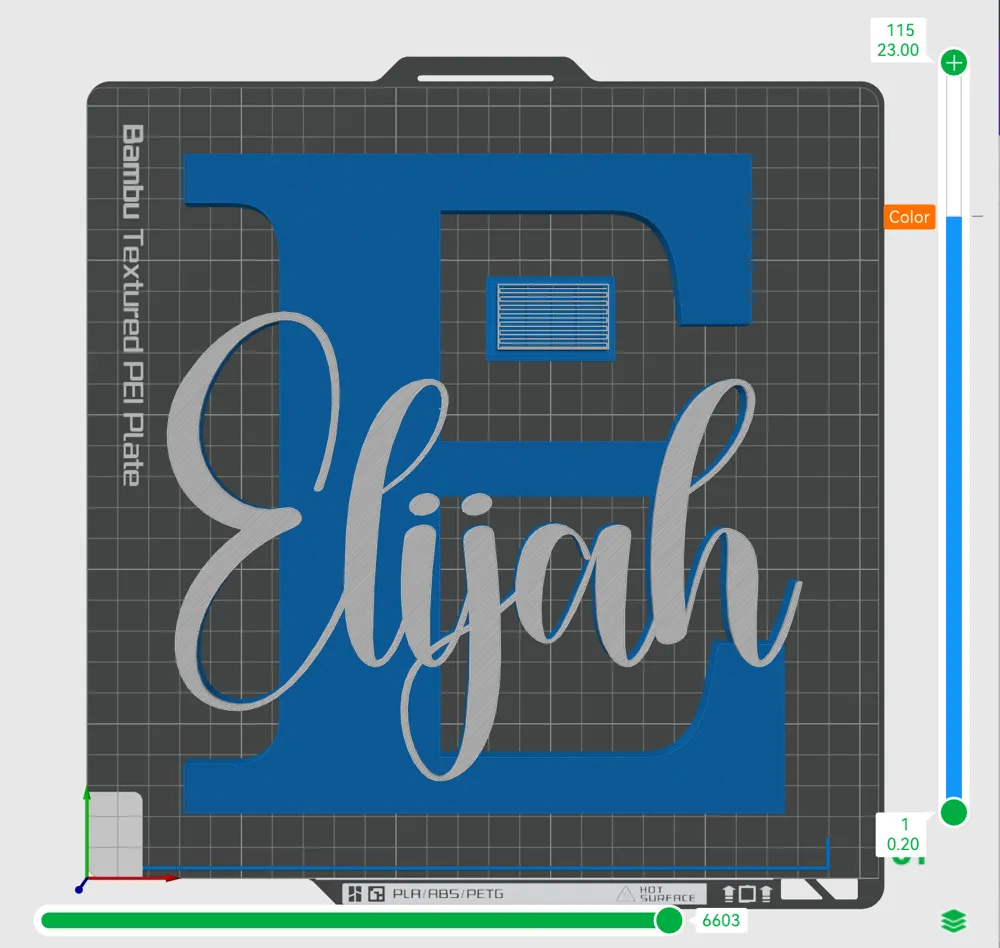 ELIJAH name ornament initial nameplate sign by meetoo333 MakerWorld ...