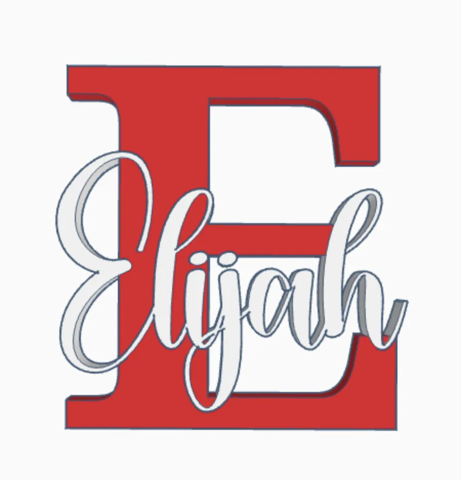 ELIJAH name ornament initial nameplate sign by meetoo333 MakerWorld ...
