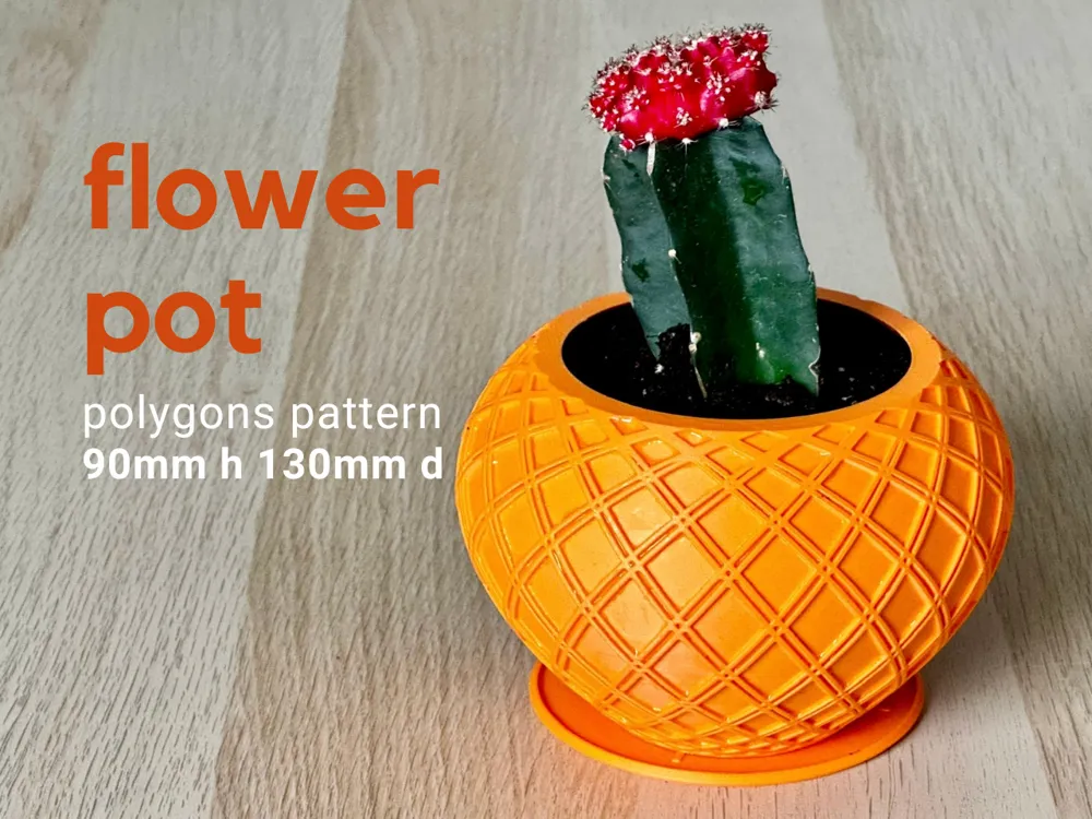 flower pot with polygons by h3li0 - MakerWorld