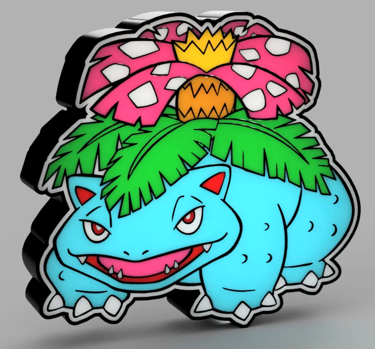 Pokemon - 0003 Venusaur LED Lamp by BeeTee 3D - MakerWorld