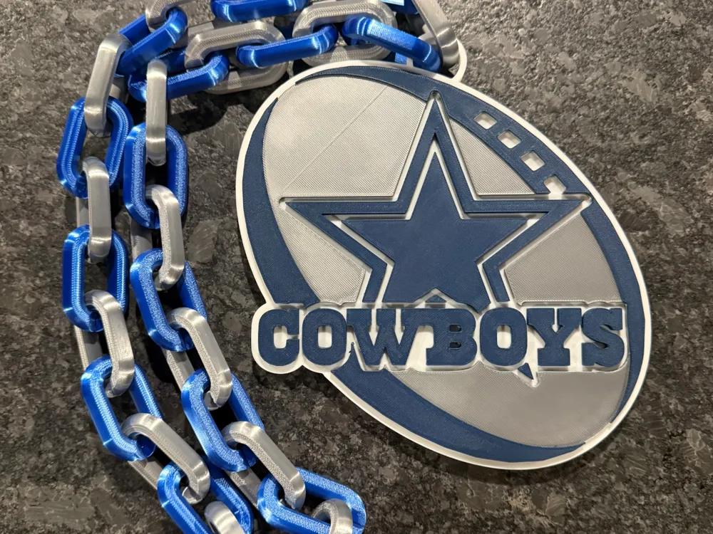ダラス・カウボーイズ ハイプチェーン 作成者： HYP3DTurnover Chains MakerWorld：無料3Dモデルをダウンロード
