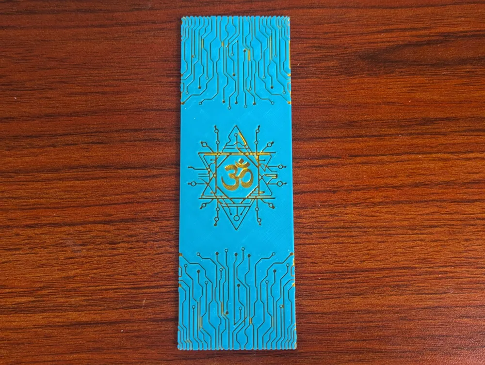 Om Bookmark with Circuit Board Design by TheButterThief - MakerWorld
