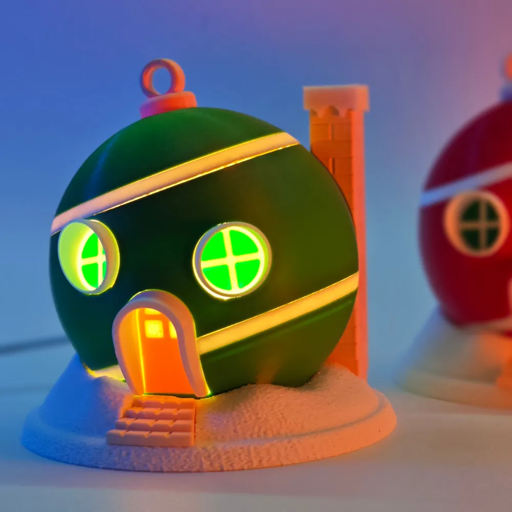 Christmas Ball House Lamp - Free 3D Print Model - MakerWorld