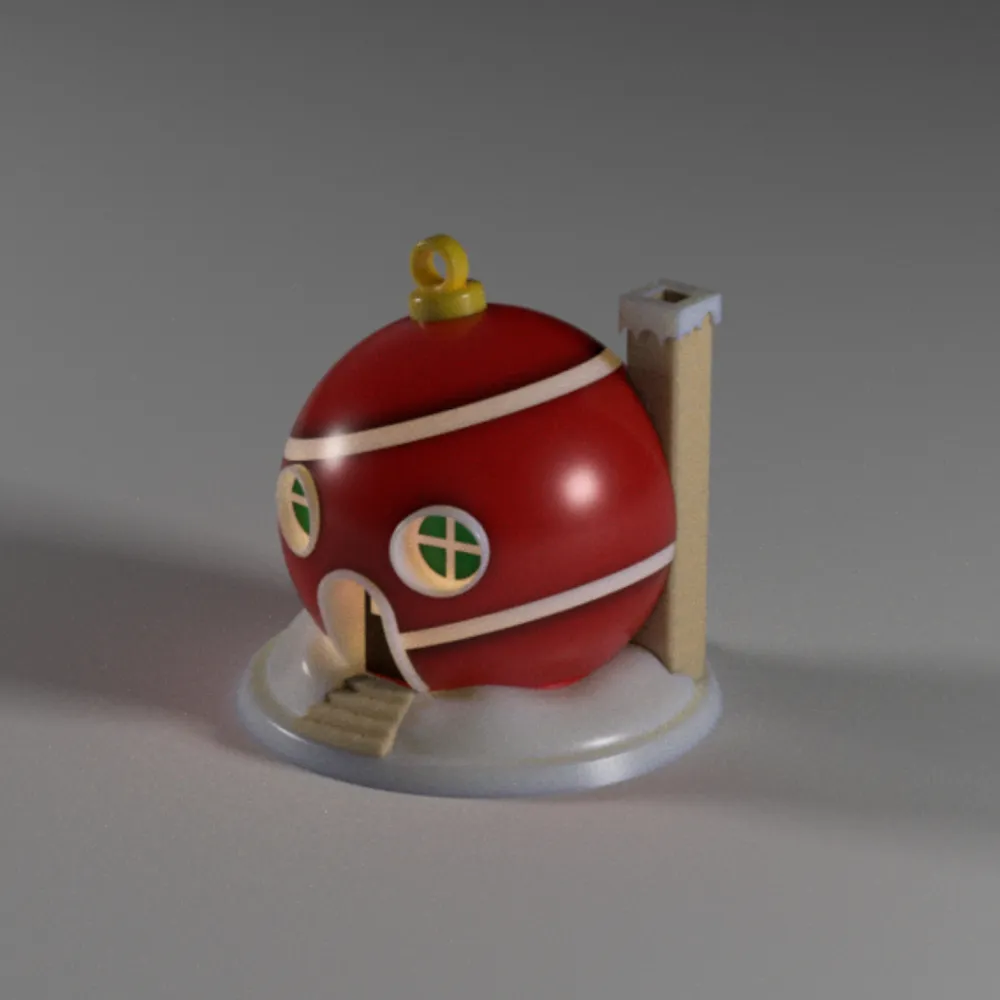 Christmas Ball House Lamp - Free 3D Print Model - MakerWorld