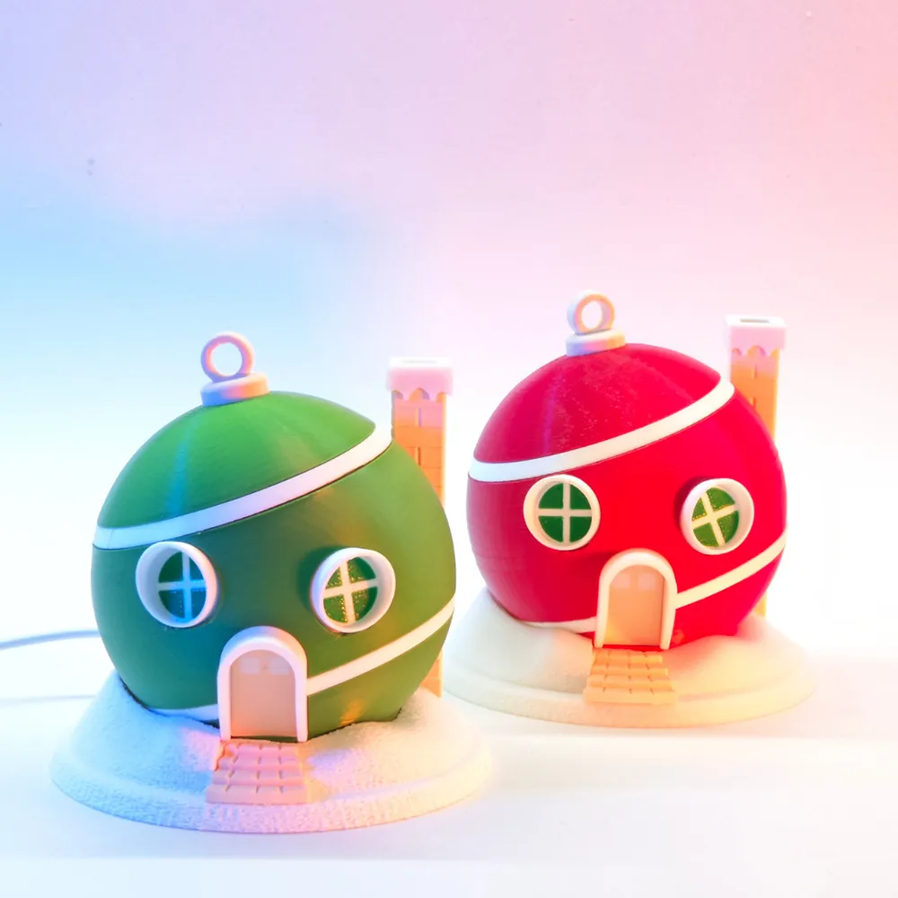 Christmas Ball House Lamp - Free 3D Print Model - MakerWorld