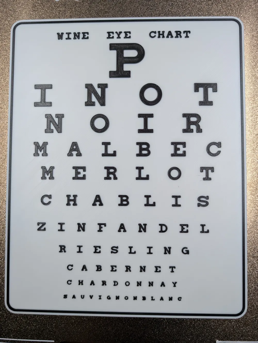 Funny Wine Lover's Eye Chart Sign Love Vino - Free 3D Print Model ...