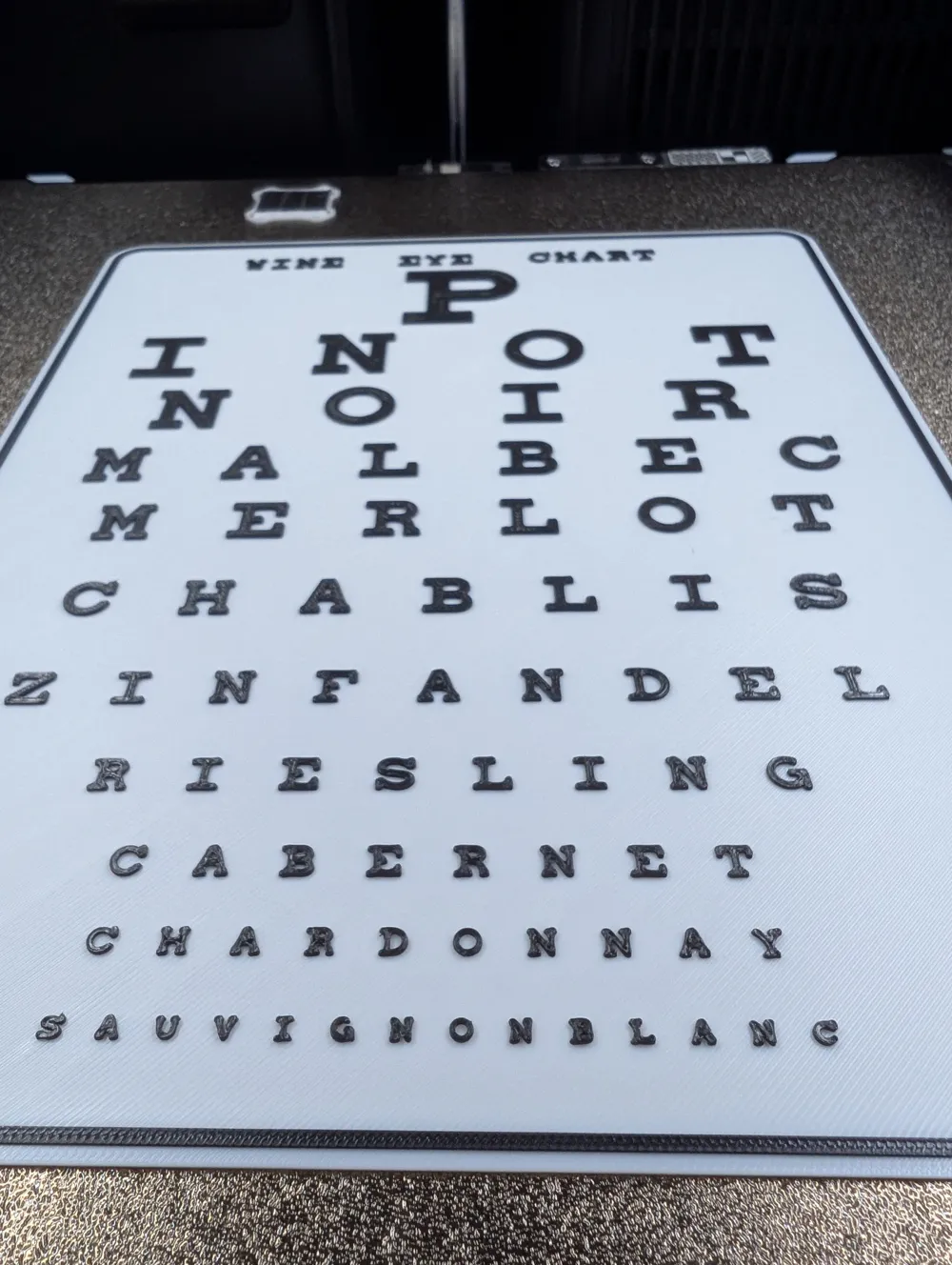 Funny Wine Lover's Eye Chart Sign Love Vino - Free 3D Print Model ...