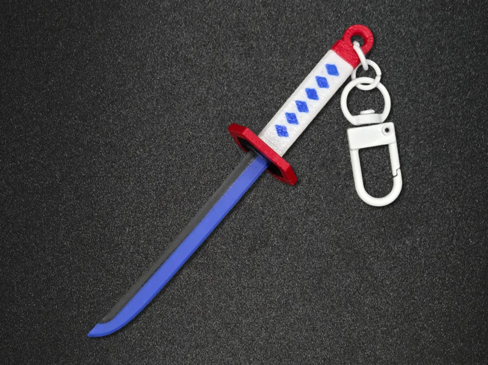 Demon Slayer Giyu Tomioka Blade Keyring - Free 3D Print Model - MakerWorld
