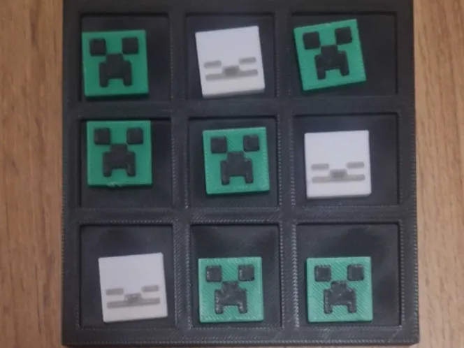 Minecraft TicTacToe (Creeper,Skeleton) - Free 3D Print Model - MakerWorld