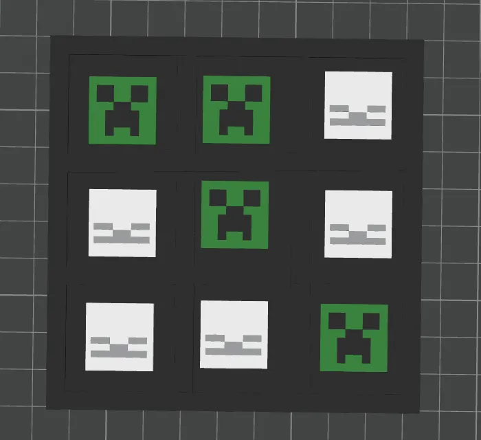 Minecraft TicTacToe (Creeper,Skeleton) - Free 3D Print Model - MakerWorld