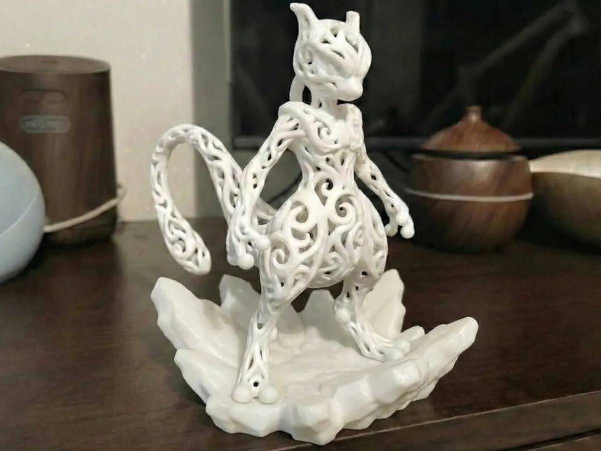 Mewtwo Elemental - Voronoi Art Edition - Free 3D Print Model - MakerWorld