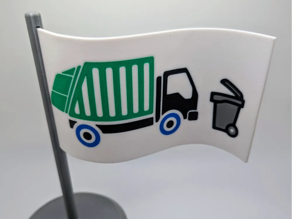 Trash Truck with Trash Can Flag by Sage Prints and Design - MakerWorld