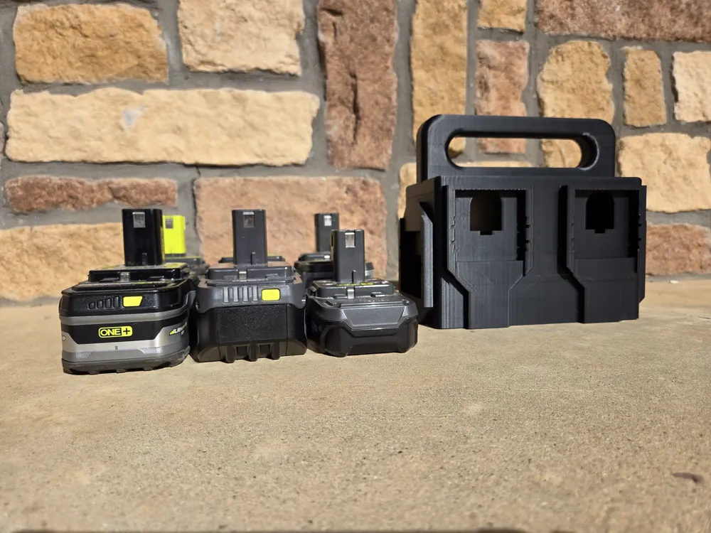 Ryobi Battery Caddy / Holder - 6 Pack v2 - Free 3D Print Model - MakerWorld