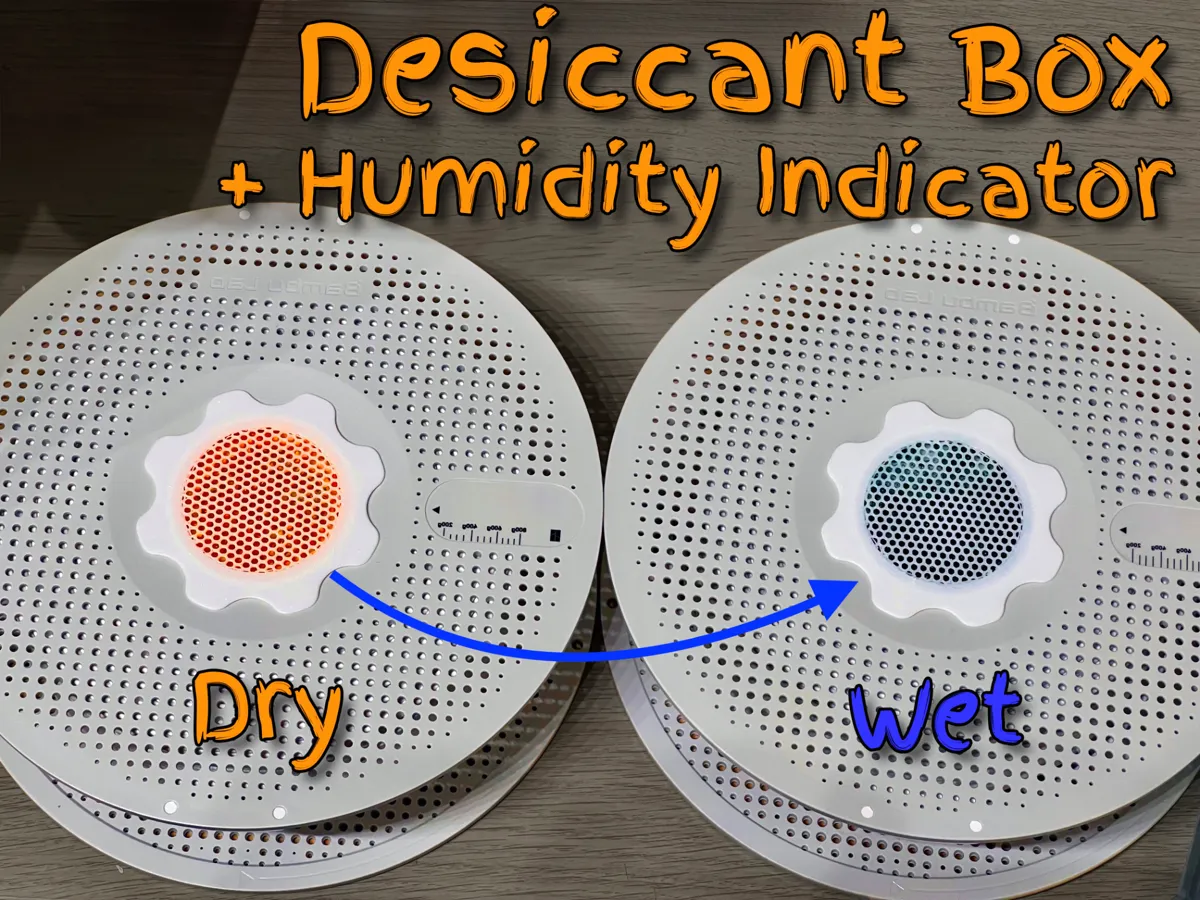 Spool Desiccant Box + Humidity Indicator (savy) - Free 3D Print Model ...