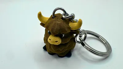 Bumblehoof the Highland Cow – Keychain + Toy - Free 3D Print Model ...