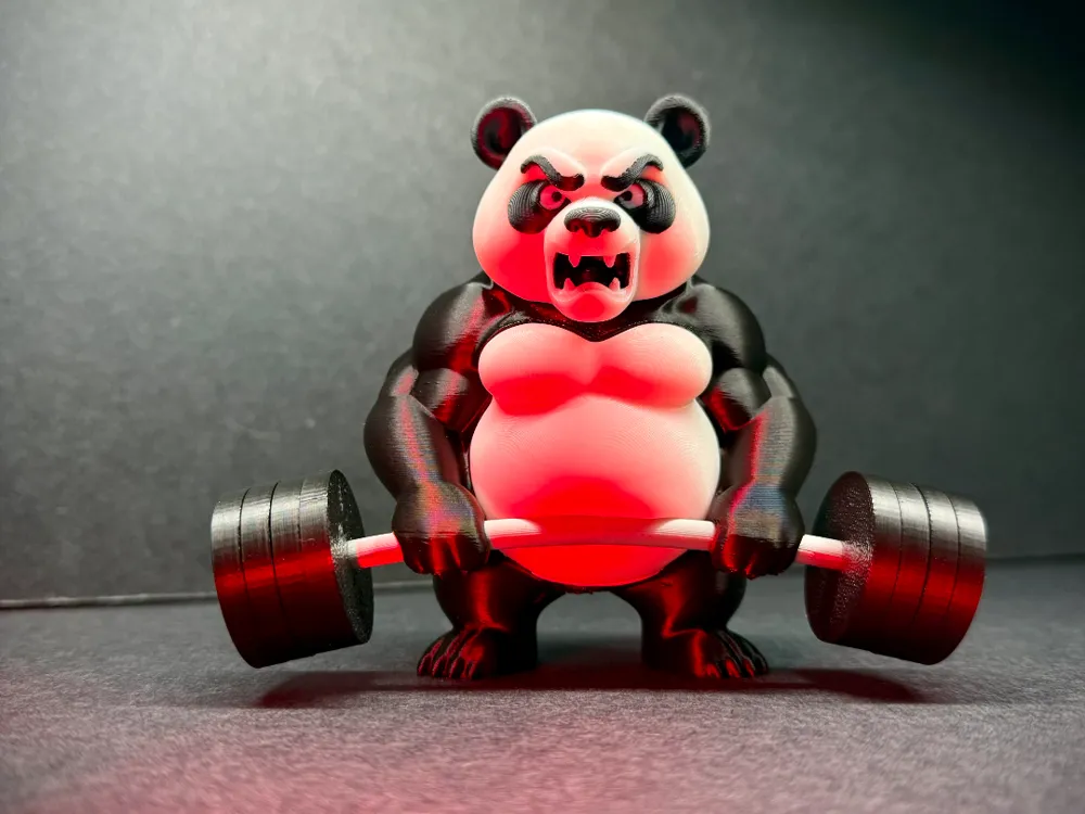 "Kinda Fit, Sorta Fat" Weight Lifting Panda! - Free 3D Print Model ...