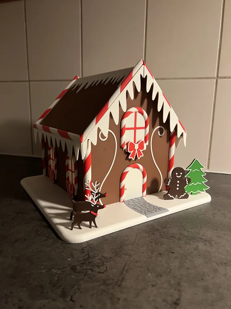 Gingerbread Cane House - Christmas Decoration - Free 3D Print Model ...