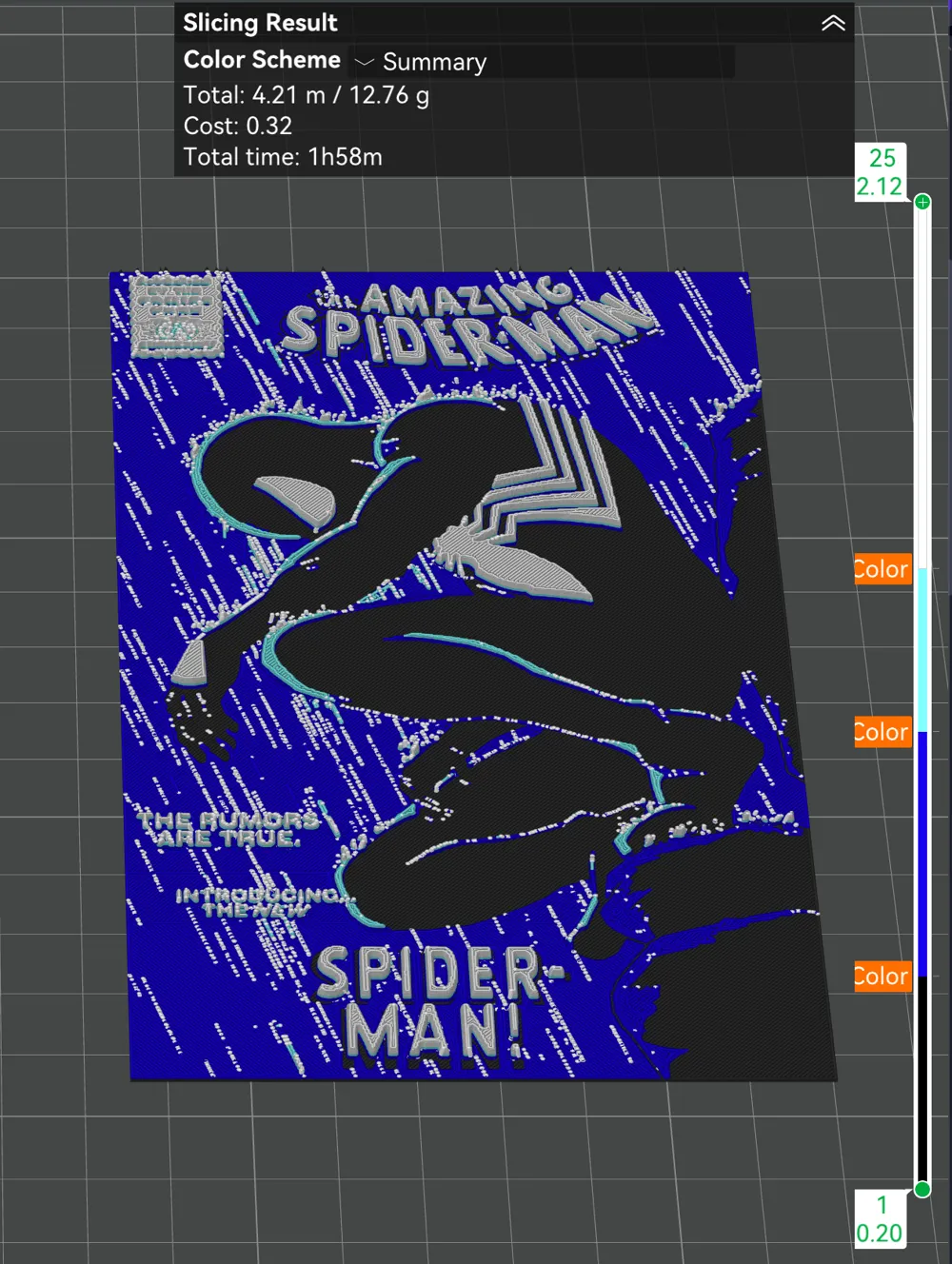 Hueforge Spiderman Comic Cover Black + 40x24cm XL by YoHo MakerWorld ...