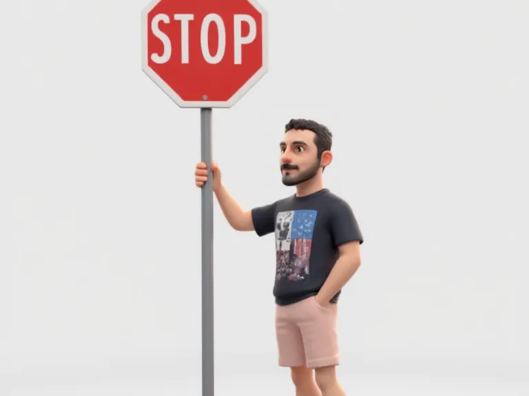 Man with Stop sign - Free 3D Print Model - MakerWorld