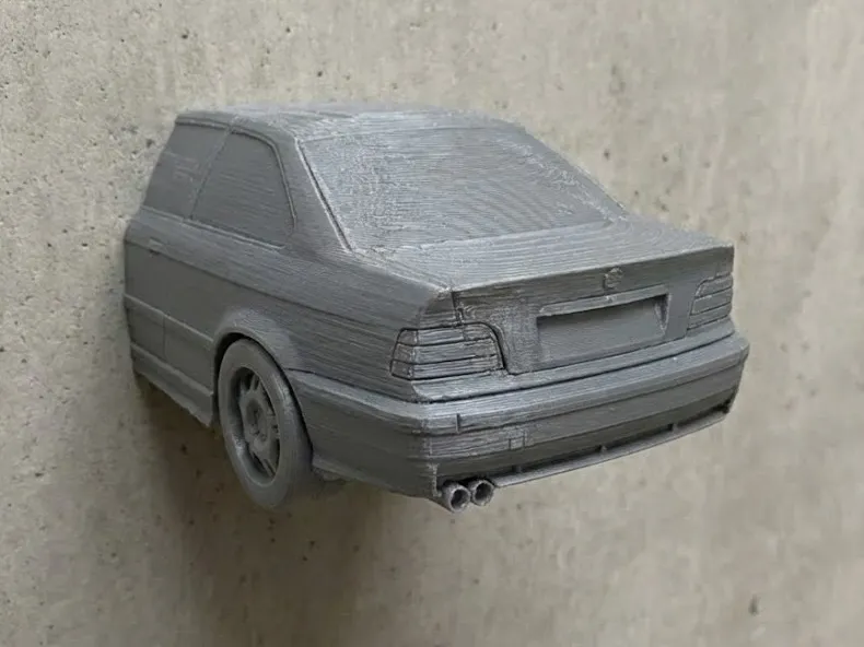 BMW M3 E36 Wall Art - Rear View - Free 3D Print Model - MakerWorld