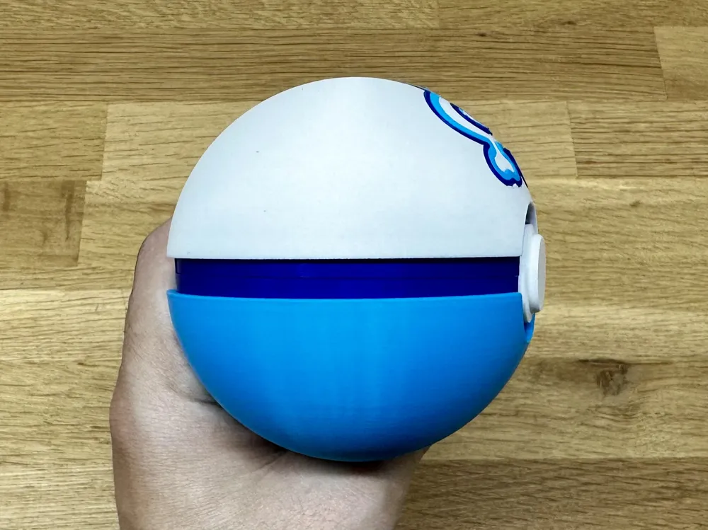 Team Aqua Great Ball - Pokemon-Pokeball Functional - Free 3D Print ...