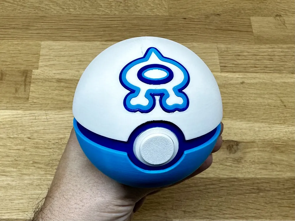 Team Aqua Great Ball - Pokemon-Pokeball Functional - Free 3D Print ...