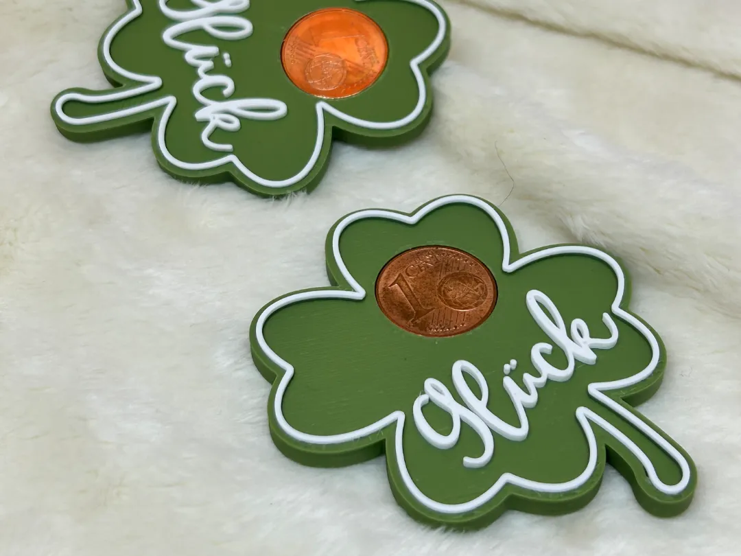 Lucky Clover for a 1-cent Coin - Free 3D Print Model - MakerWorld