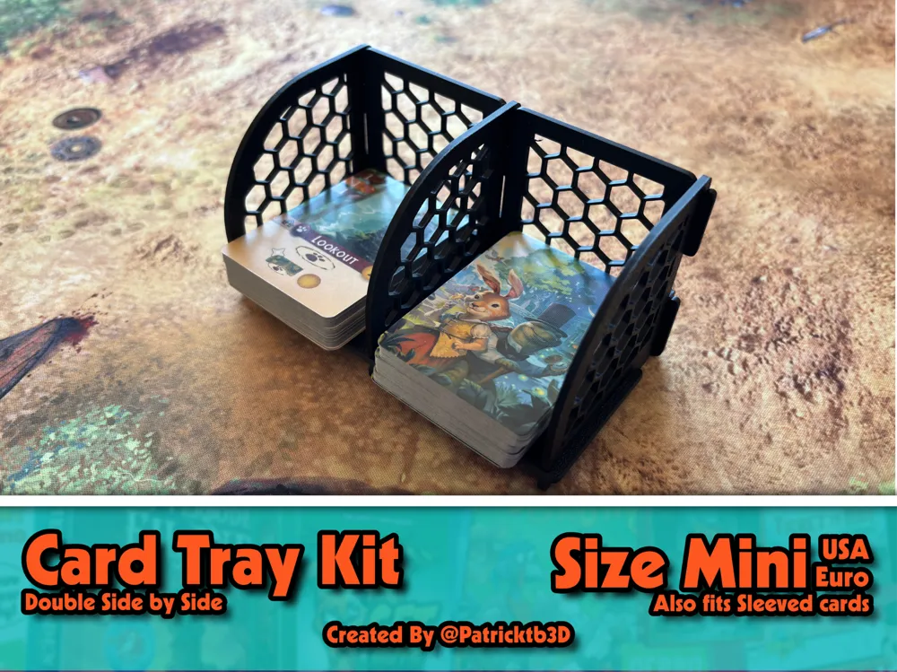 Card draw/discard double tray kit Mini Euro/USA - Free 3D Print Model ...